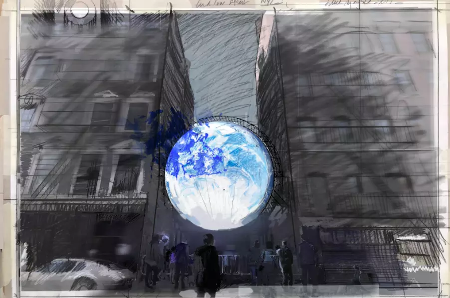 Escultura do Lower East Side de Sebastian Errazuriz transmite imagens de satélite da NASA da Terra 10376_2