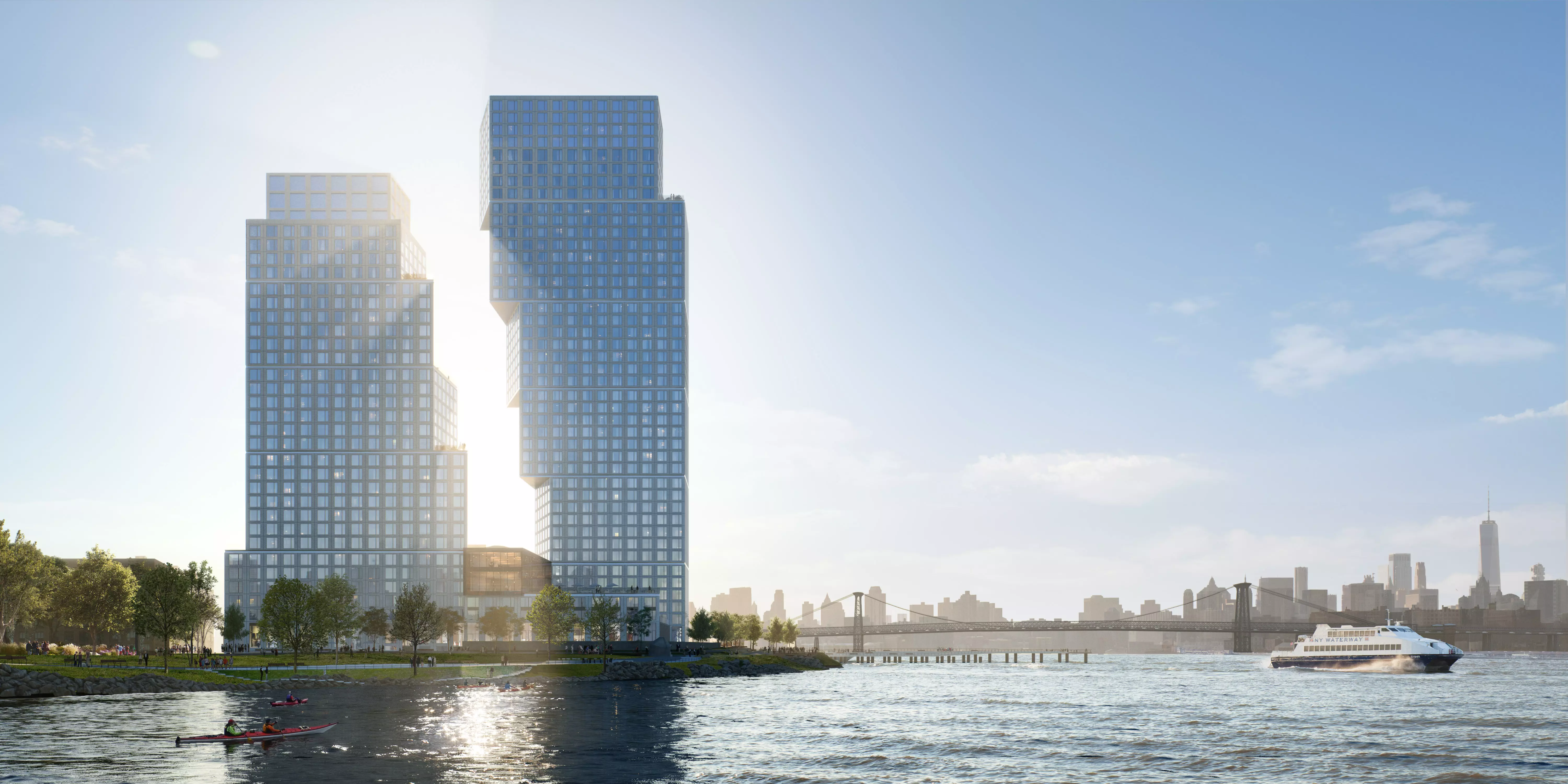 Nei Renderinger opgedeckt fir Greenpoint Landing's OMA-entworf Tierm 10456_1