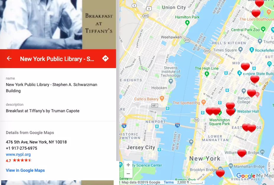 NYPL, Valentīna diena, Truman Capote, Edith Wharton, grāmatas, kartes