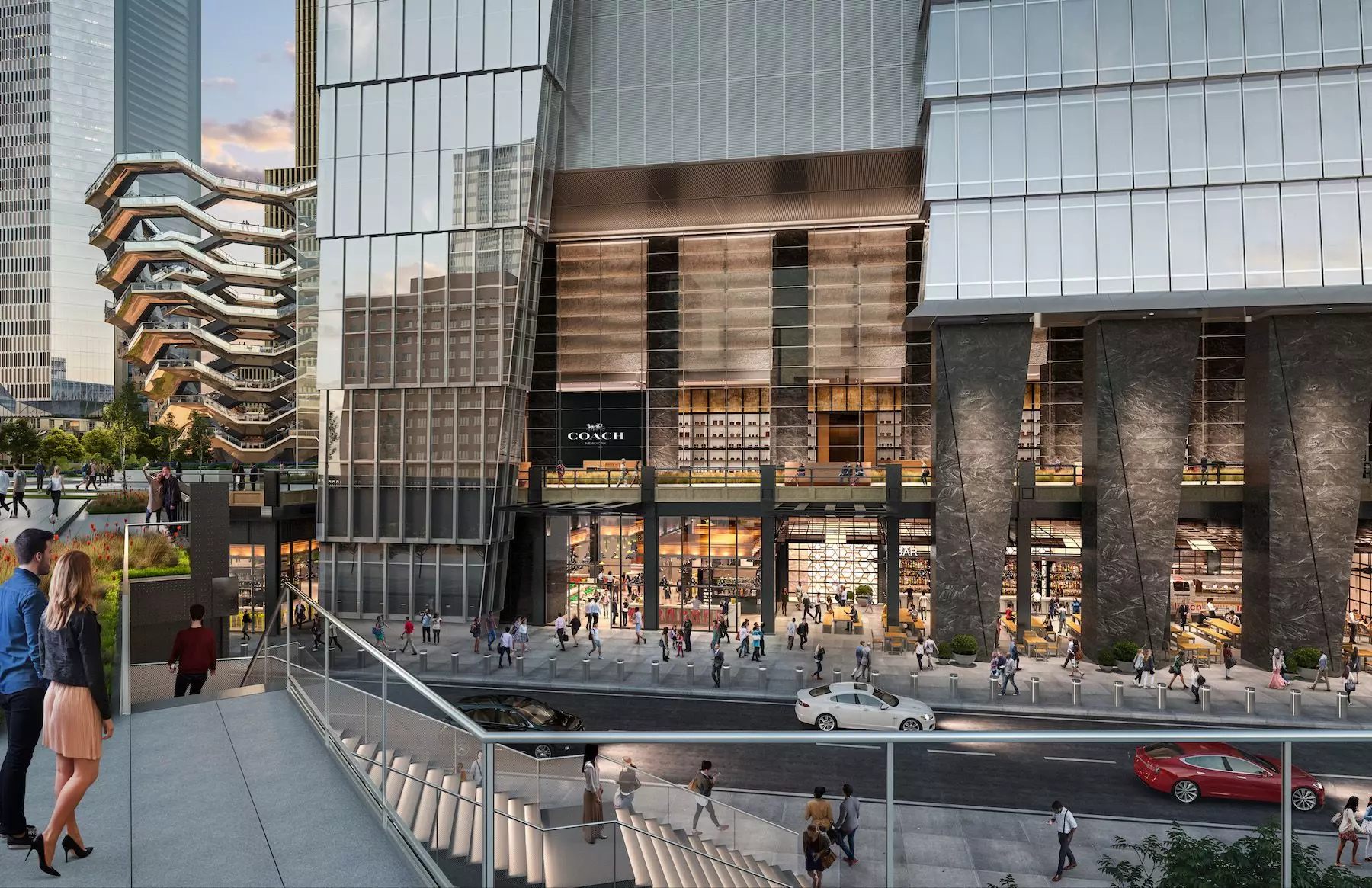 Hudson Yards manĝhalo, Neiman Marcus Hudson Yards, Hudson Yards restoracioj, Elkus Manfredi Architects