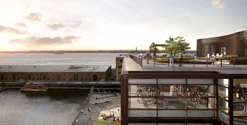 Hình ảnh kết xuất mới của khu phức hợp văn phòng Norman Foster's Red Hook cho thấy những mái nhà màu xanh lá cây và sân trong 11240_8