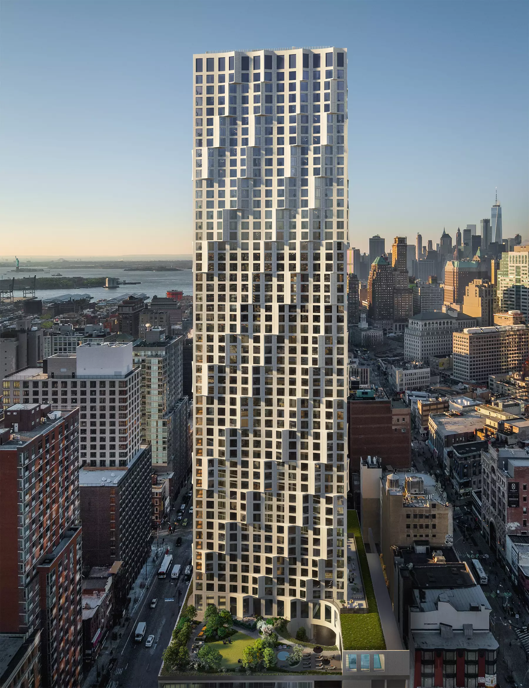 Pertama lihat bahagian dalaman dan taman persendirian di kondo Jeanne Gang's Downtown Brooklyn 12175_2