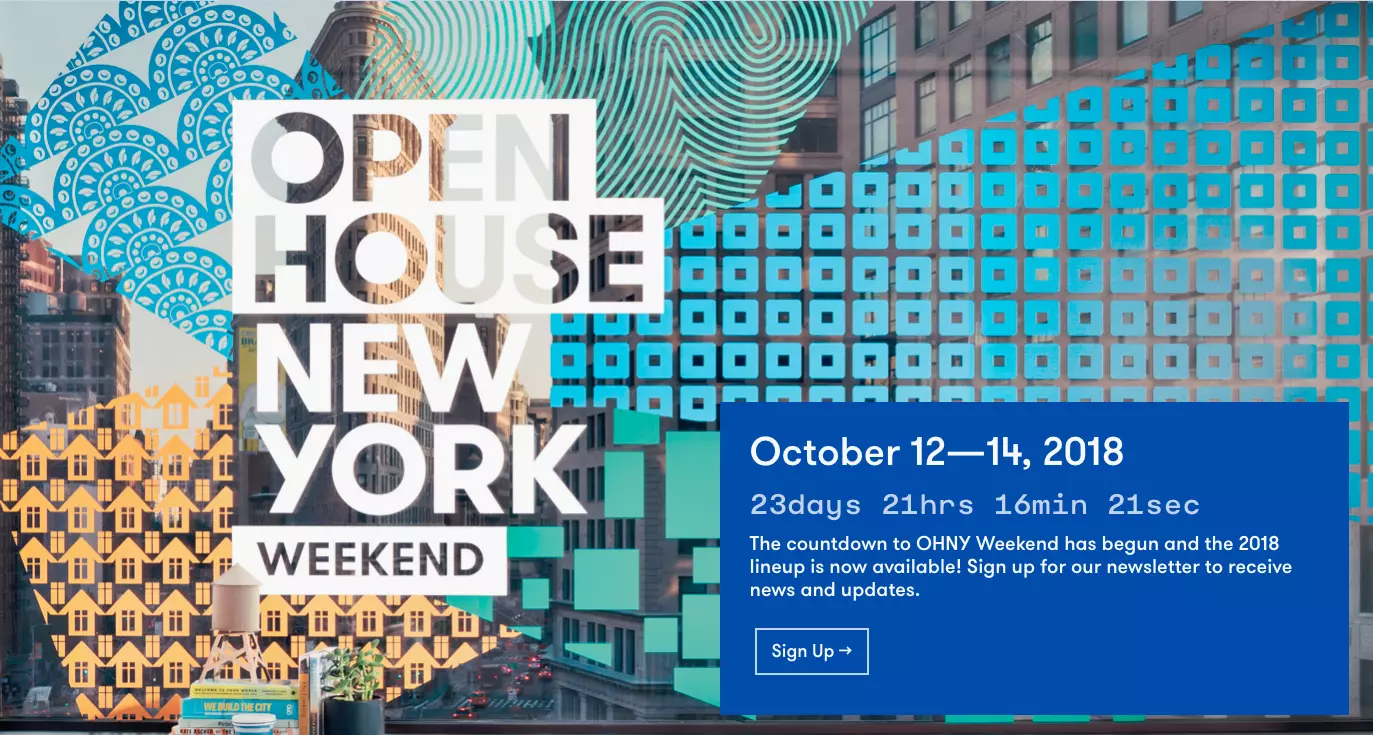 Skema foar 2018 Open House New York sites en eveneminten is no live 12253_1