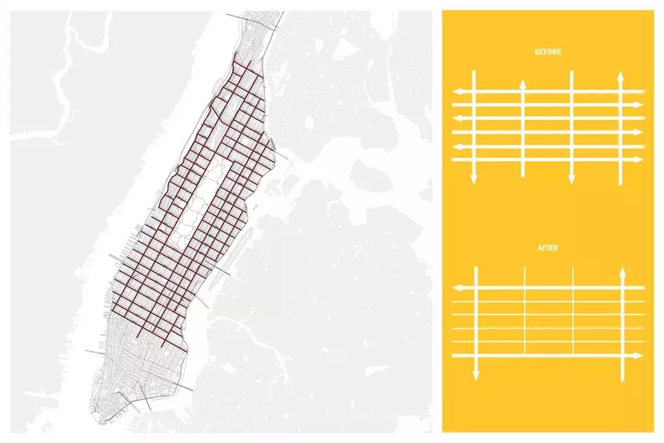 Gi-reimagine ni Perkins Eastman ang street grid sa Manhattan nga adunay mas daghang pedestrian-friendly space 12415_2