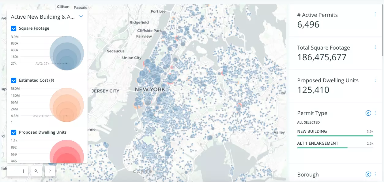 Uusi työkalu kartoittaa jokaisen aktiivisen rakennusprojektin NYC:ssä reaaliajassa 12538_1