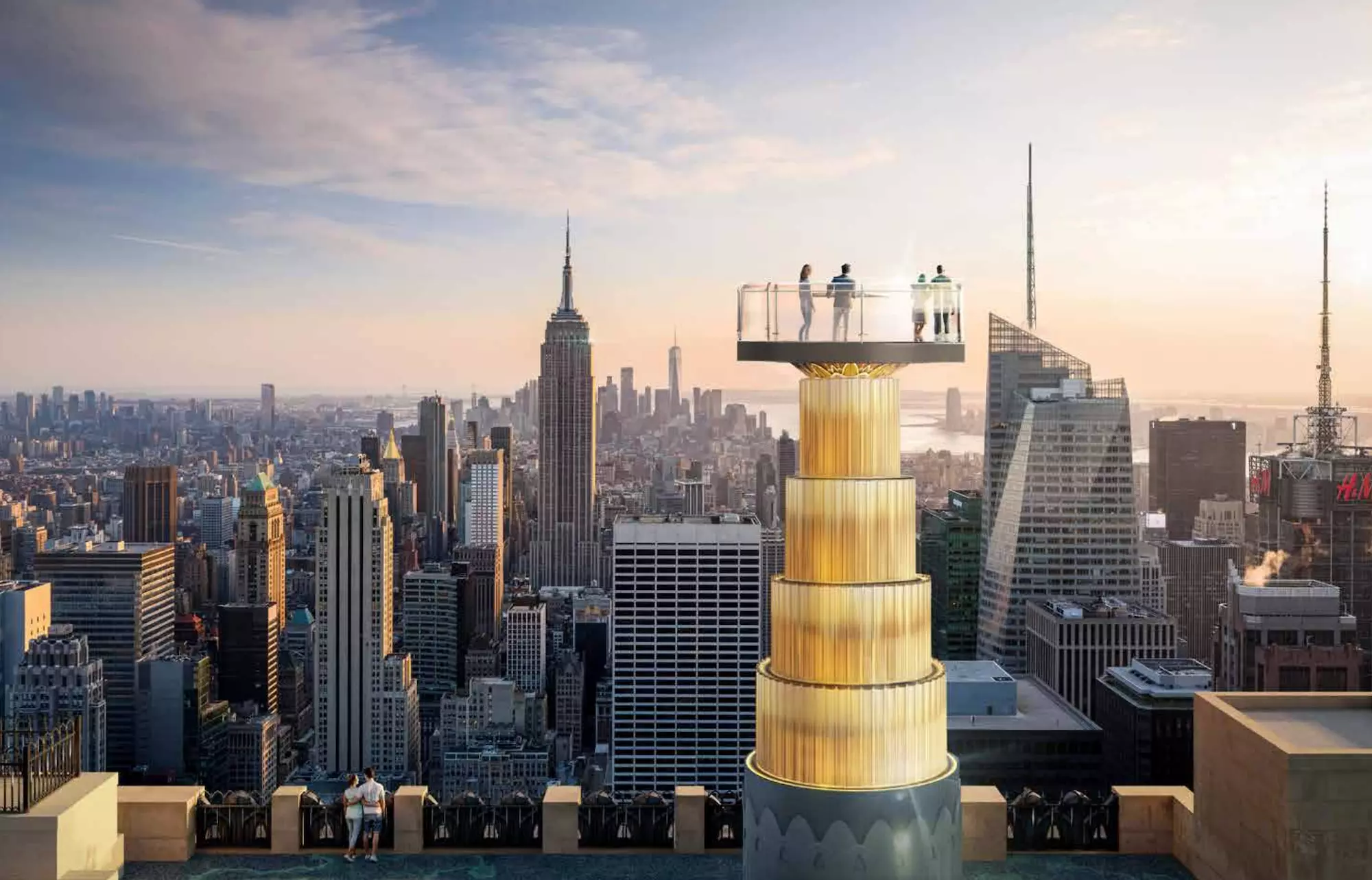 30 Rock's nieuwe 'skylift' observatieplatform en dakrit goedgekeurd door Landmarks 1290_1