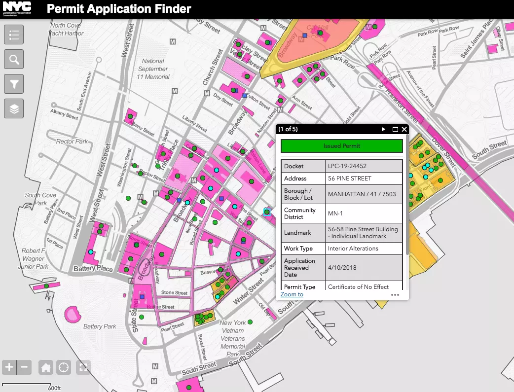 O novo mapa interativo da LPC mostra as licenças pendentes e emitidas para edifícios de referência 13607_1