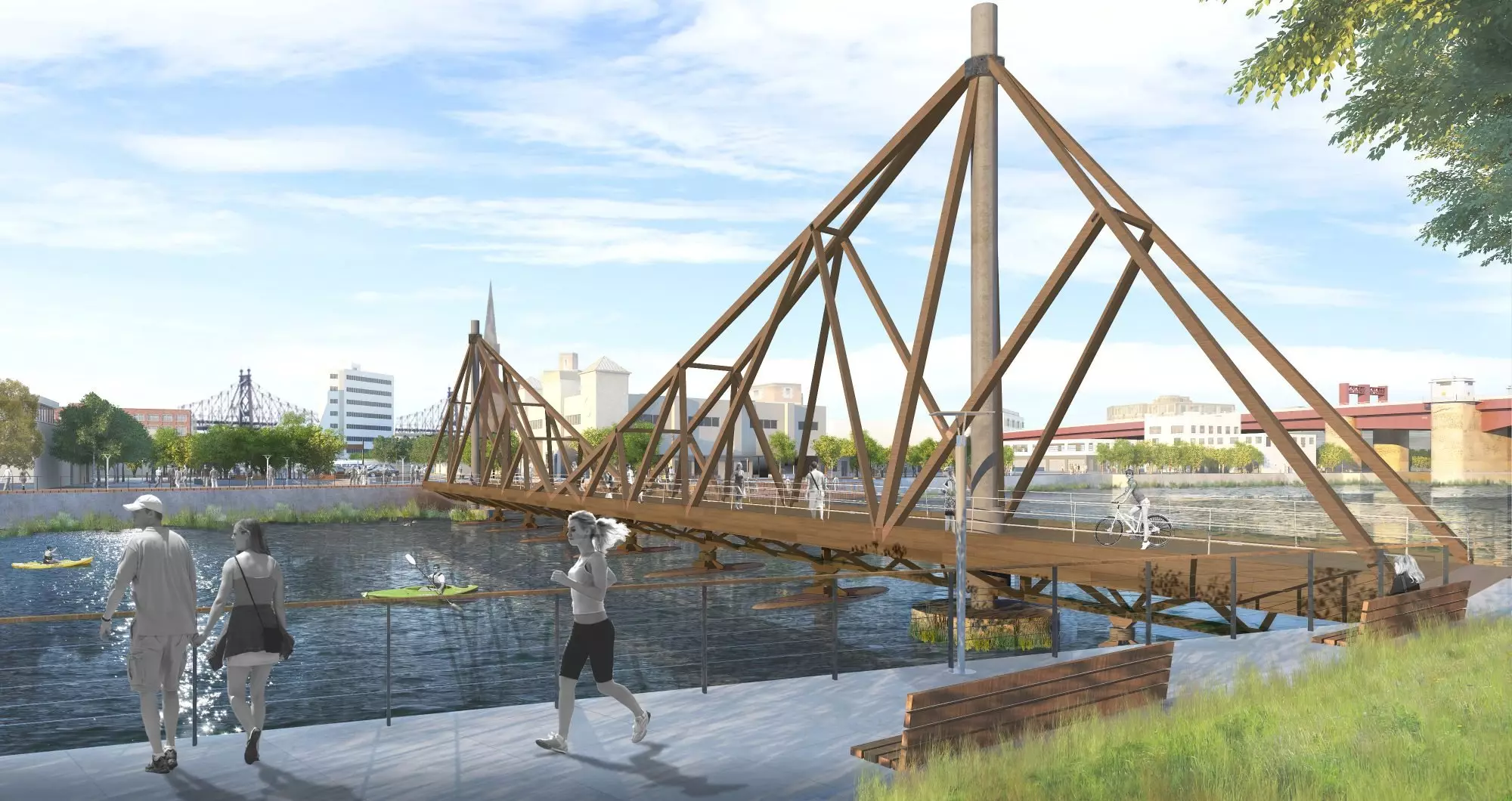 Предложението призовава за плаващ пешеходен мост, който да свързва Грийнпойнт и Лонг Айлънд Сити 13678_2