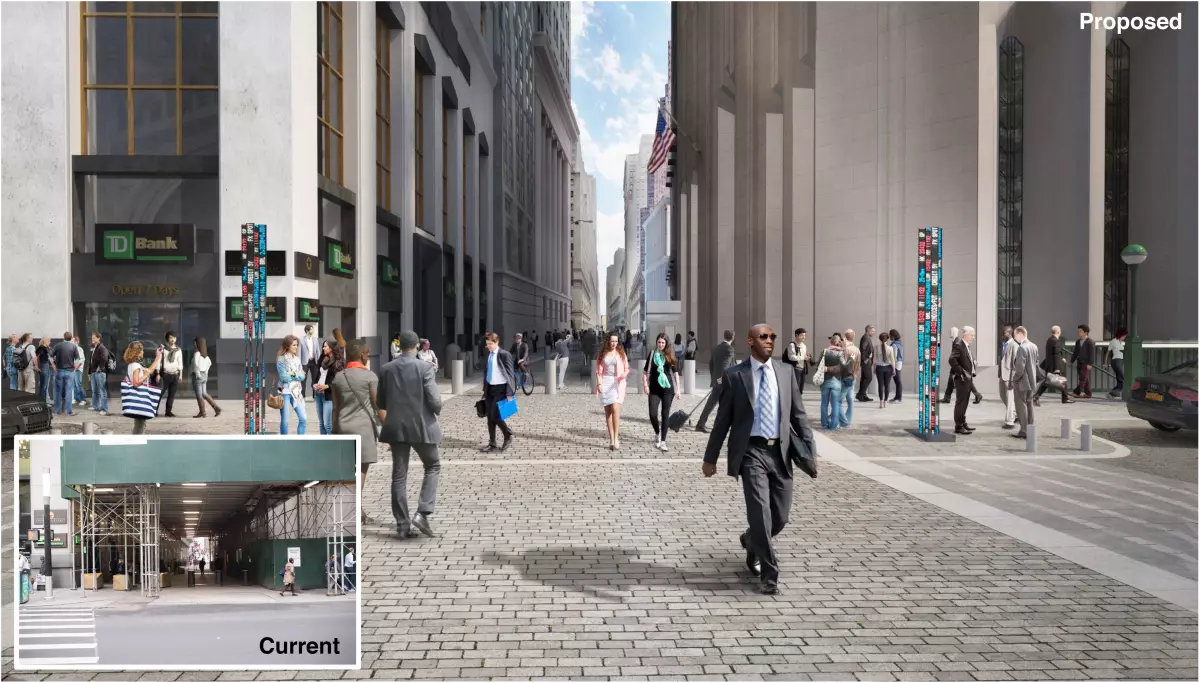 Der Vorschlag für die Überholung des NYSE-Distrikts sieht kantenfreie Straßen, Grünanlagen und verbesserte Beleuchtung vor 13726_3