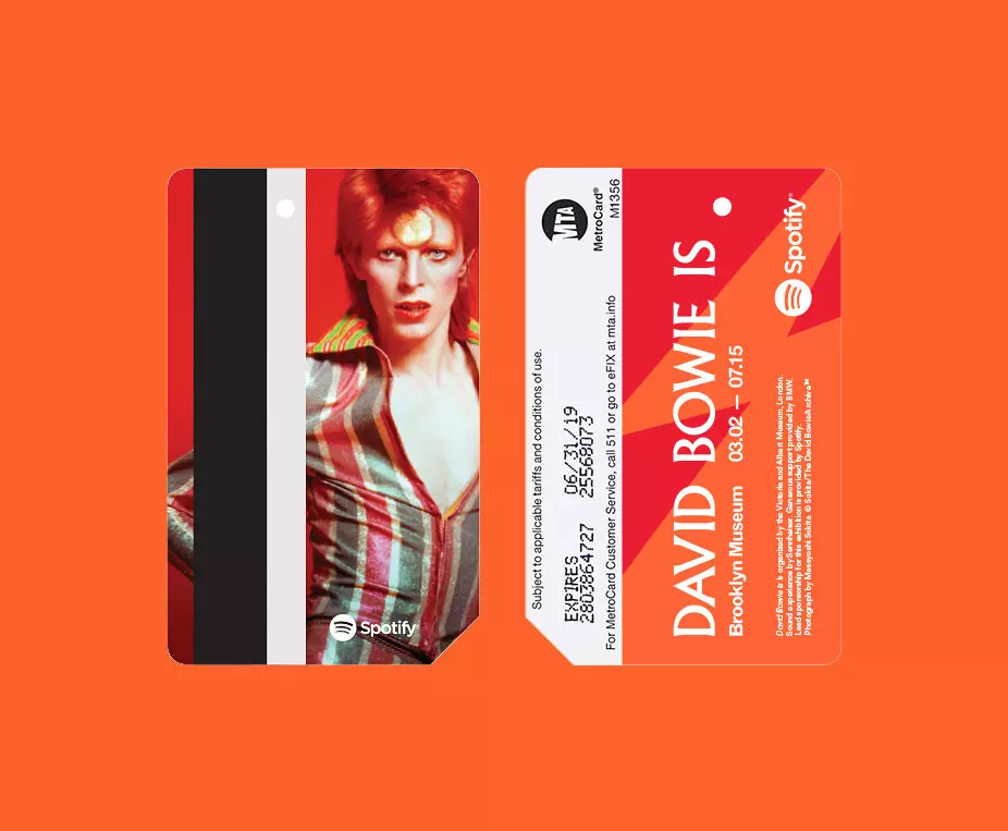 U partnerstvu sa Spotifyjem, MTA izdaje ograničen broj David Bowie MetroCard kartica 14036_1