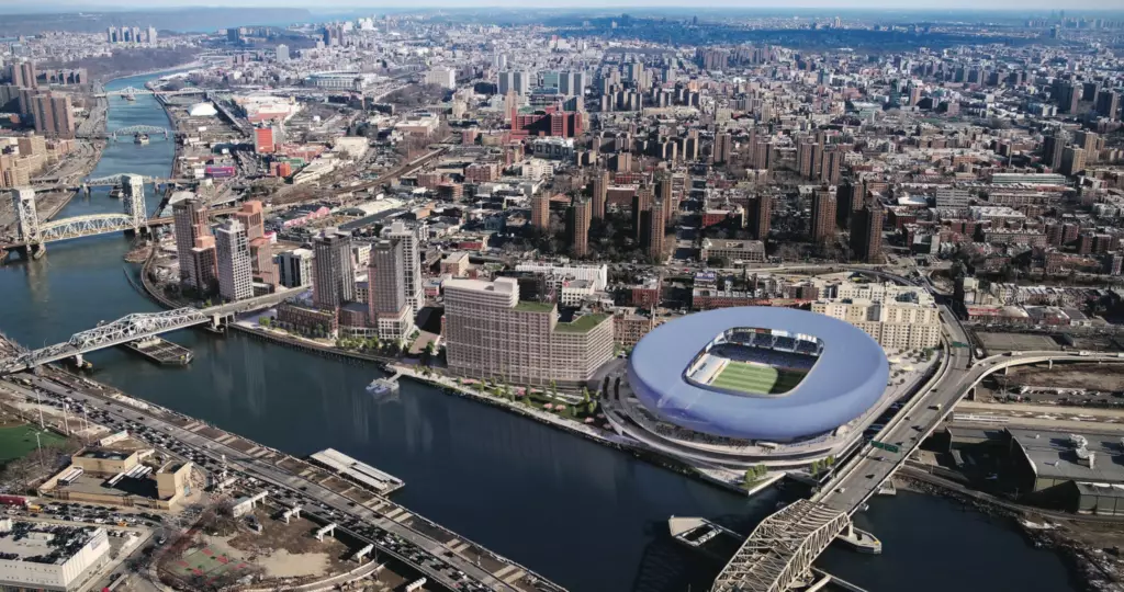 700 сая долларын өртөгтэй санал нь Нью-Йоркийн анхны хөлбөмбөгийн цэнгэлдэх хүрээлэн, Өмнөд Бронкс дахь хямд үнэтэй 550 орон сууцыг санал болгож байна. 14069_1
