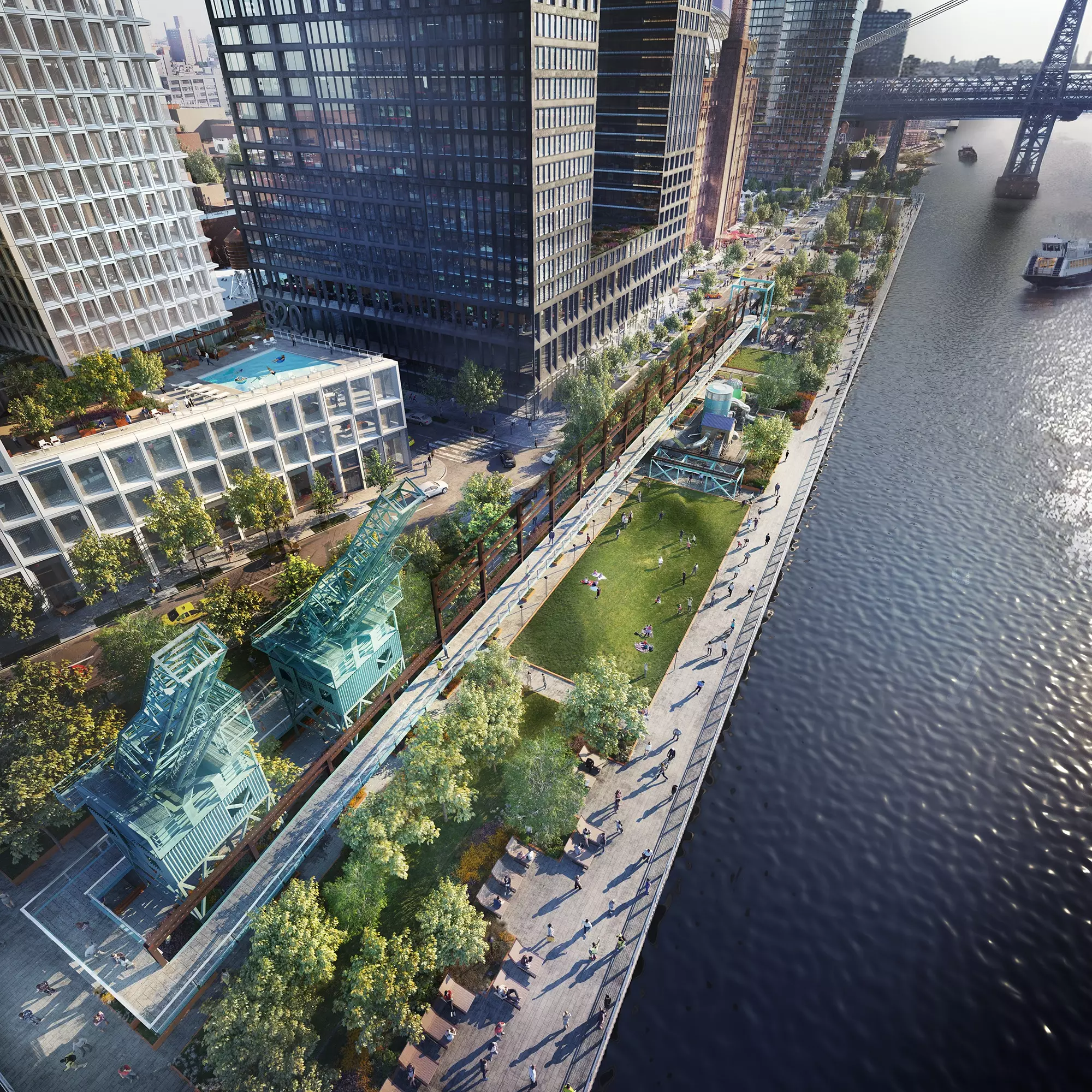 REVEALED: Nei Rendering vum Domino Sugar Factory Waasserfront Park an Esplanade 14198_2