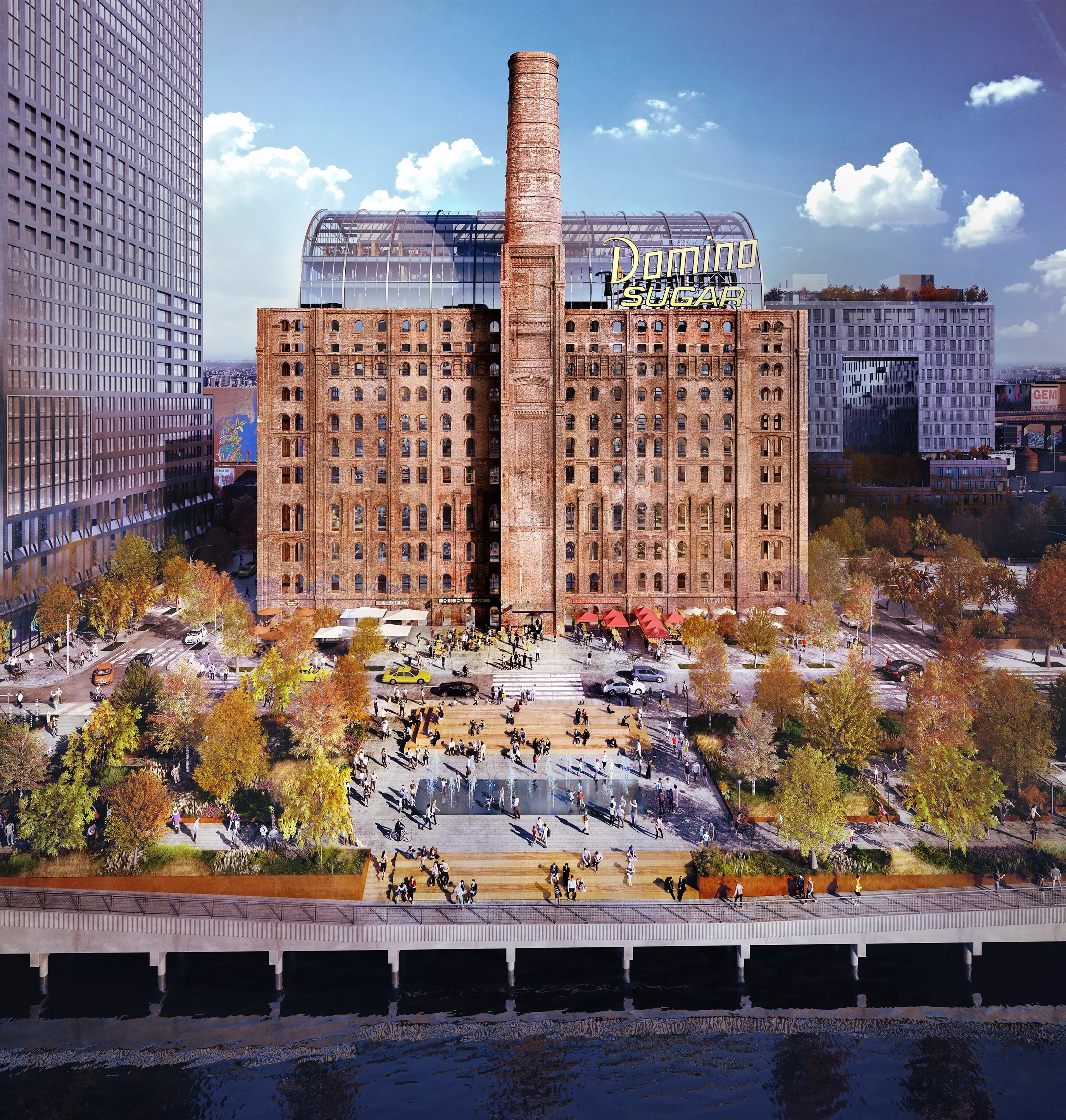 REVELADO: Novas renderizações do parque e esplanada à beira-mar da Domino Sugar Factory 14198_6