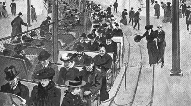 Ënnerierdesch bewegt Trottoiren waren NYC's Transitplang vun der Zukunft um Tour vum 20. Joerhonnert