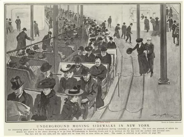 marciapiede mobile, marciapiede mobile di New York, storia di New York