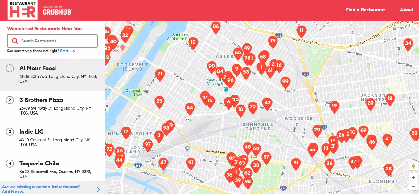 Podprite restavracije, ki jih vodijo ženske, v New Yorku s tem novim zemljevidom iz Grubhuba 14702_3