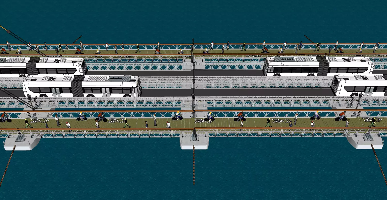 Jembatan L-ternatif, jembatan ponton, L kereta