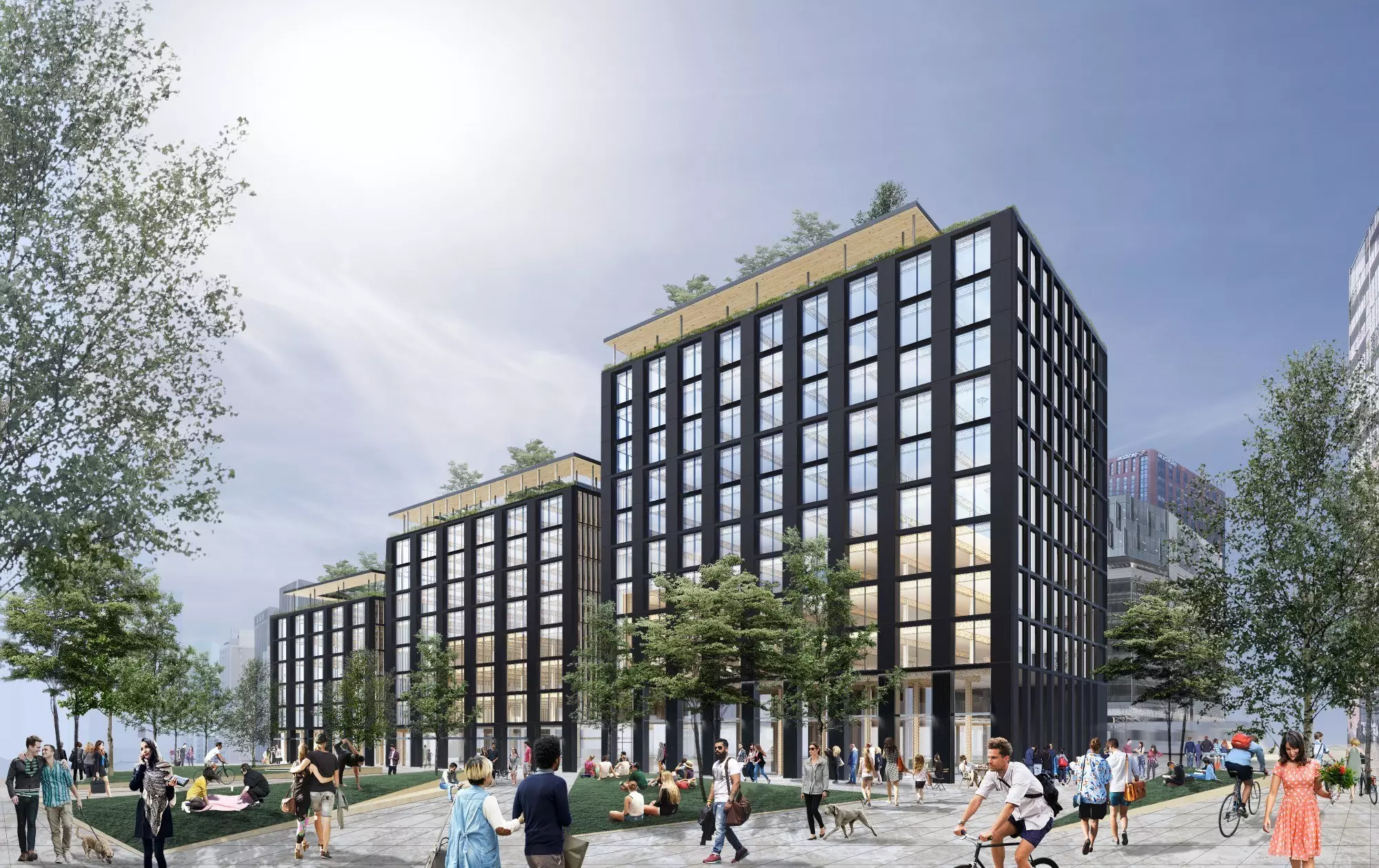Größtes Bürogebäude in Holzbauweise in den USA an der Küste von Newark geplant 14983_1