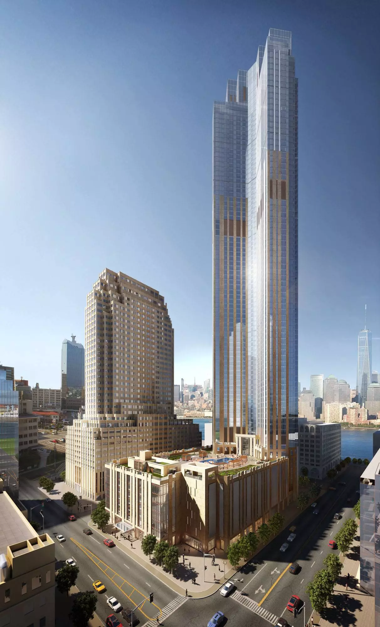New Jersey ရှိ မကြာမီထွက်တော့မည့် အမြင့်ဆုံး အဆောက်အဦး 99 Hudson Street ၏ လတ်ဆတ်သော သရုပ်ဖော်မှုများကို ထုတ်ဖော်ပြသခဲ့သည် 15030_9