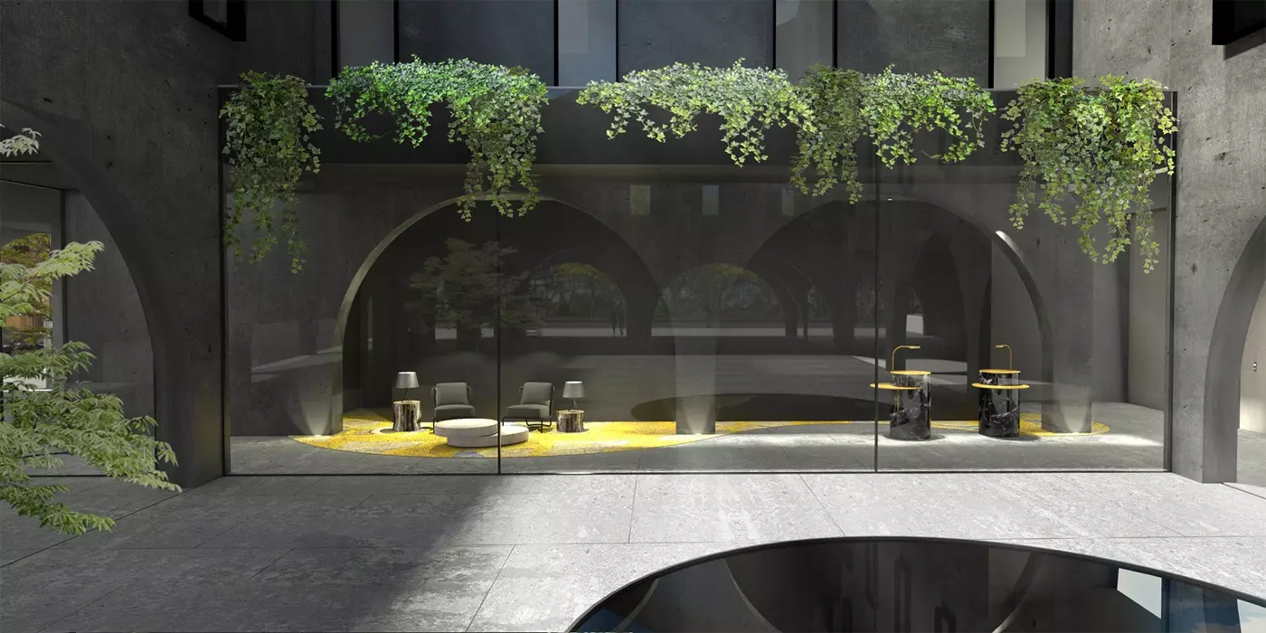 ODA Architects откриваат рендери за хотелот Crown Heights со заоблен двор и пловечки градини 15438_2
