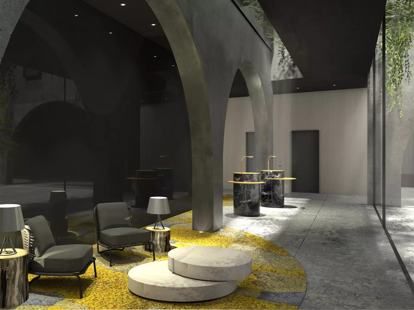 ODA Architects откриваат рендери за хотелот Crown Heights со заоблен двор и пловечки градини 15438_3