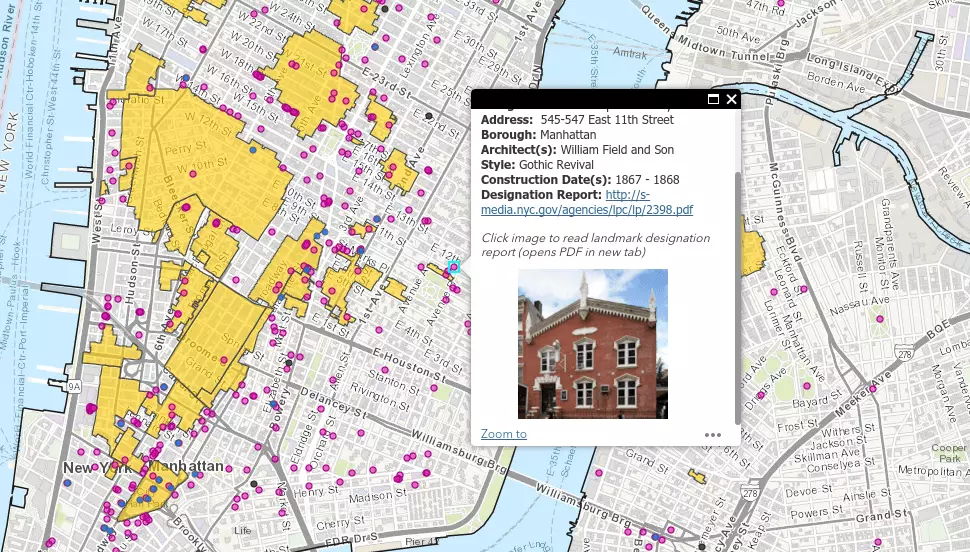 MAP: ન્યુ યોર્ક સિટીમાં લગભગ 34,000 સીમાચિહ્નોનું અન્વેષણ કરો 15525_1