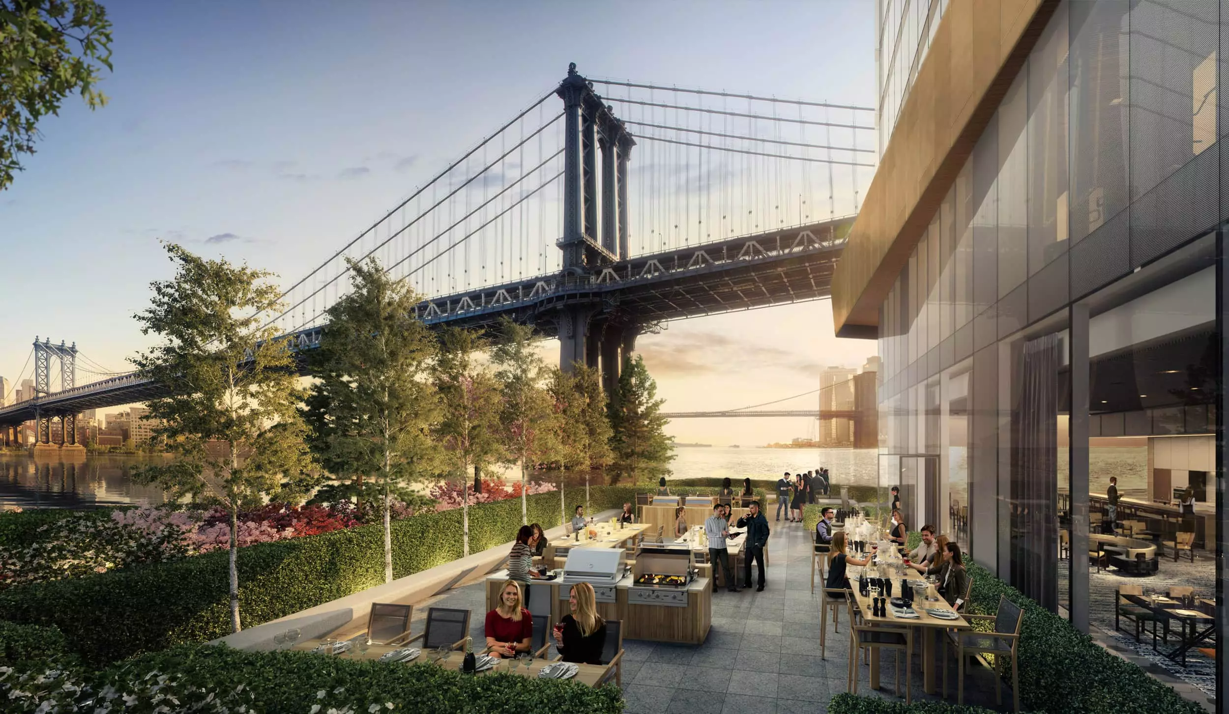 West 8, Ọkan Manhattan Square, Ọgba Rendering