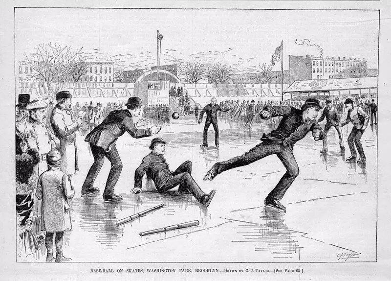 19世紀、ブルックリナイトは氷上で野球をしました 15698_1