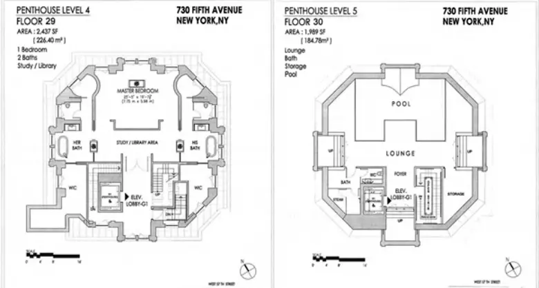 Ang $100M nga penthouse sa Crown Building adunay duha ka indoor pool ug usa ka piano lounge 15872_3