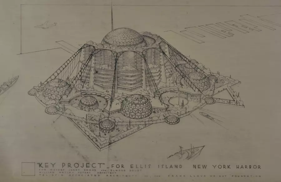 Frank Lloyd Wright, Ellis Island, projet clé,