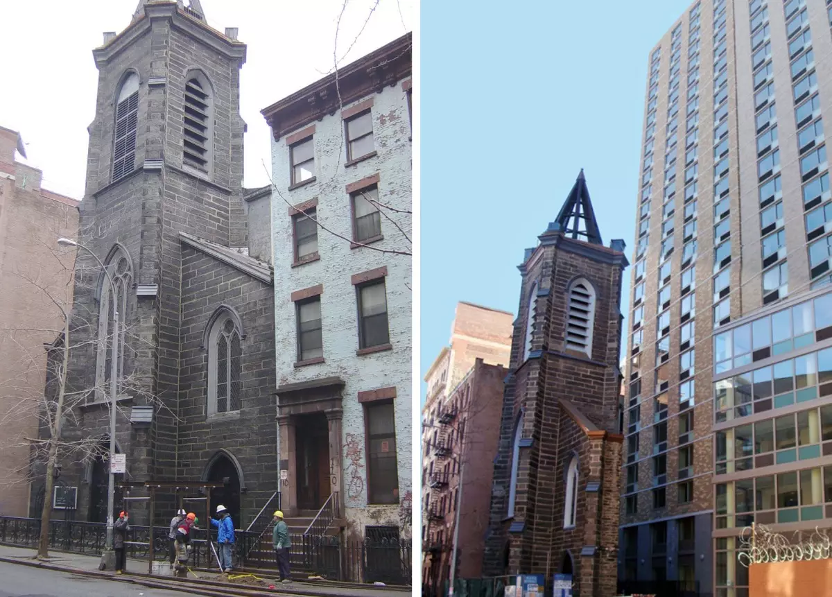 St. Ann's Church, NYU-koshuis, NYU Founder's Hall, NYC-bewaringsgevegte