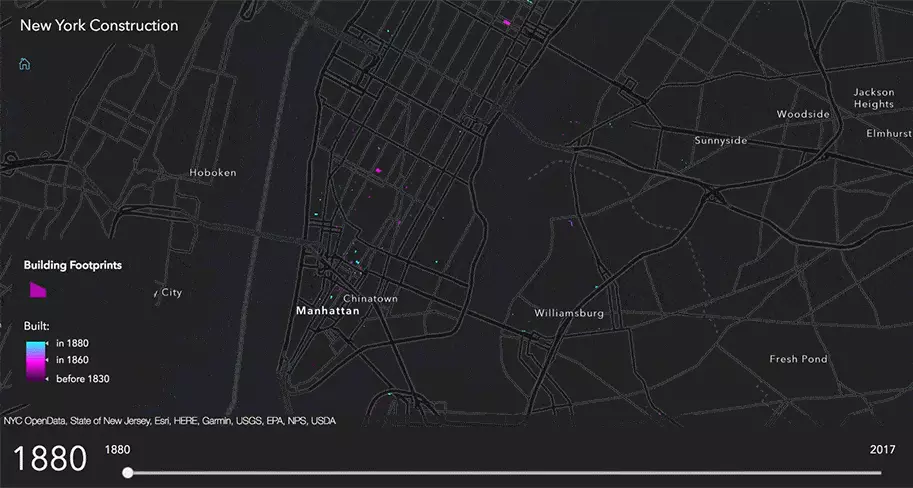 MAPA: mireu més d'1 milió d'edificis de Nova York que es construeixen des de 1880 16444_1