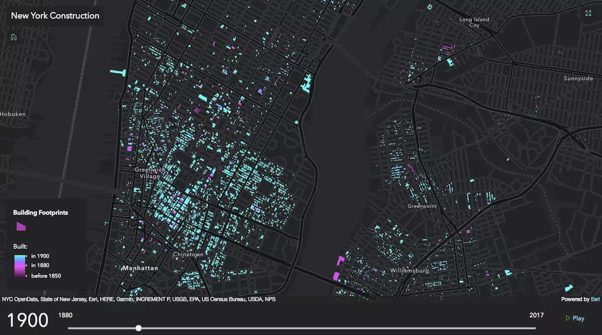 NYC Konstruktioun Kaart, Kaarten, Konstruktioun, esri