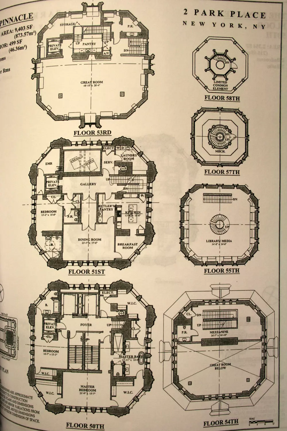 pla de planta de l'àtic de l'edifici Woolworth, planta de l'àtic de Woolworth