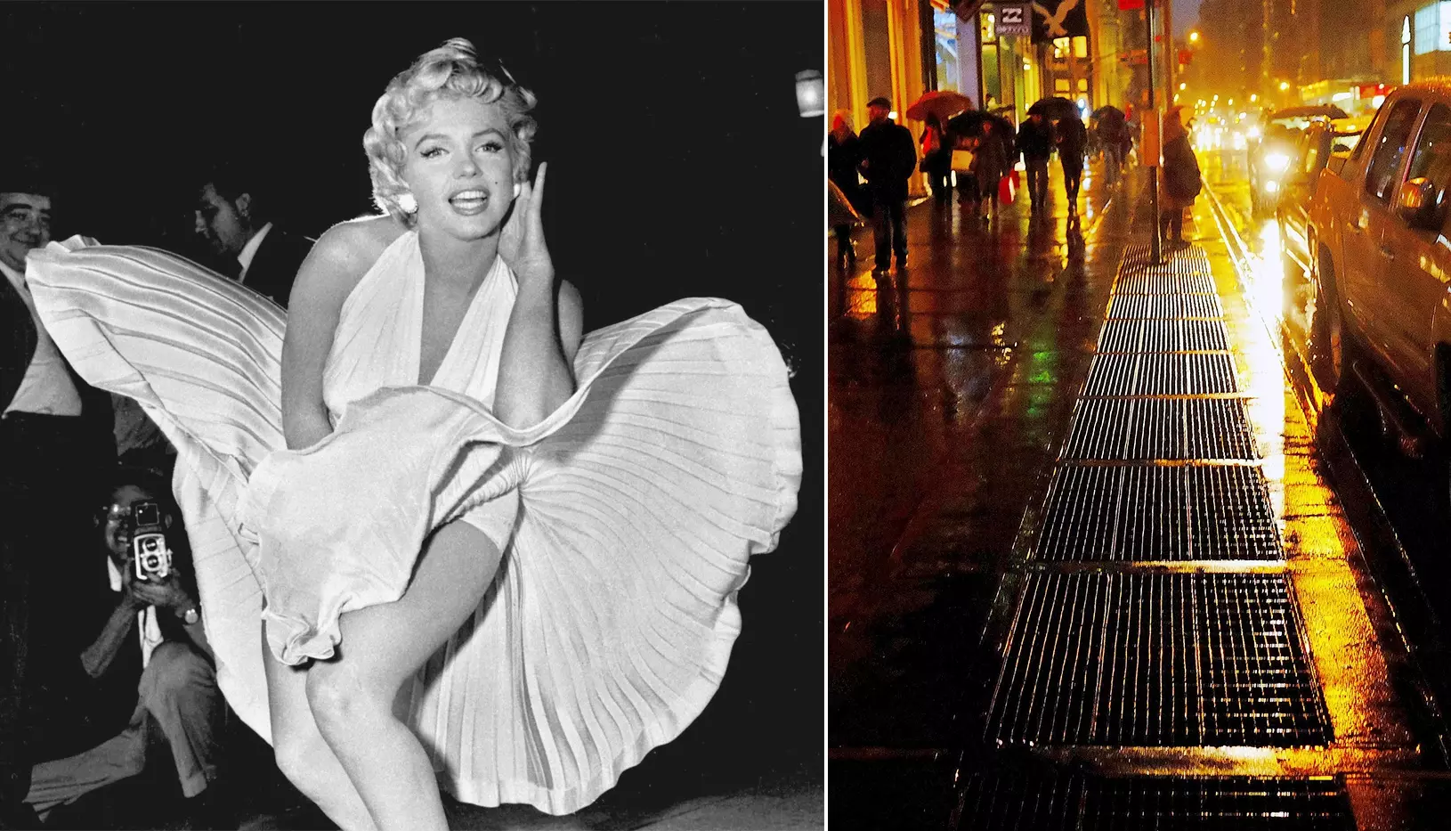 OTD nyob rau hauv 1954, Marilyn Monroe lub hnav ris tsho nto moo ya saum ib qho NYC subway grate. 16638_1