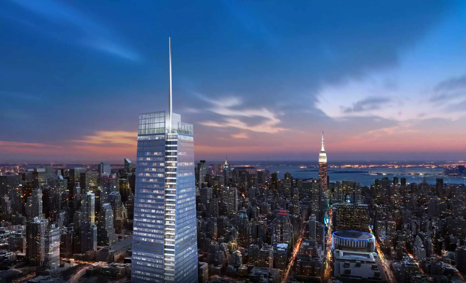 3 Hudson Boulevard의 새로운 렌더링은 제안된 마천루의 300피트 첨탑을 되살립니다. 16674_1