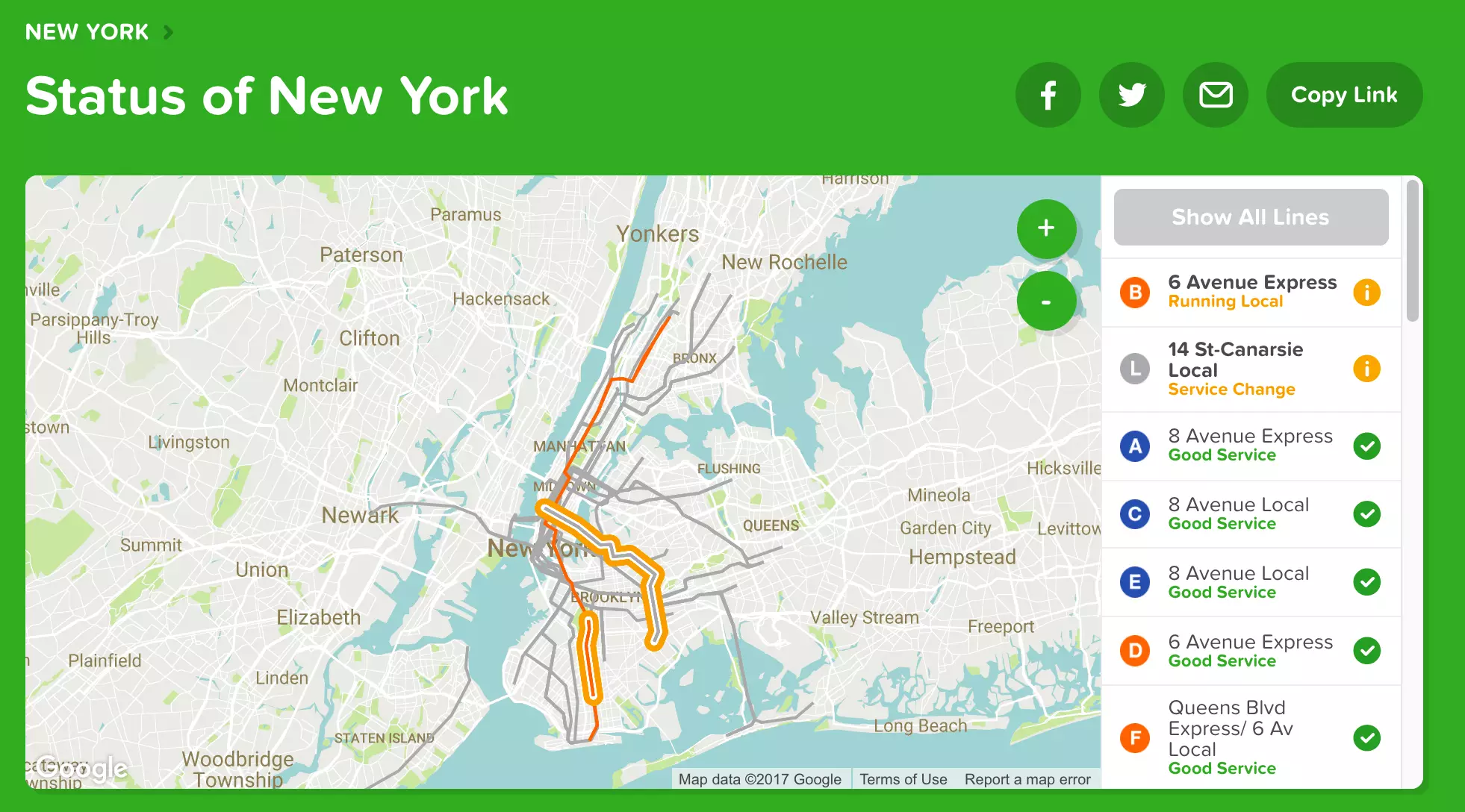 Aplikasi 'Citymapper' narjamahkeun panggeuing MTA ngabingungkeun kana arah alternatif anu gampang dibaca 16840_1