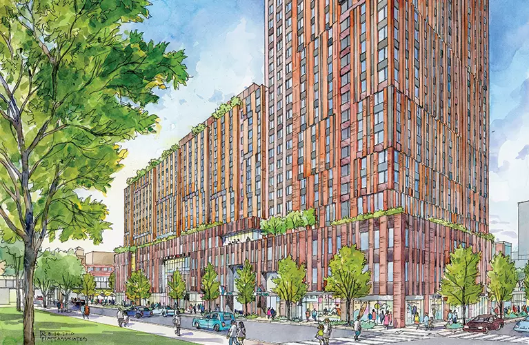 Sendero Verde, Handel Architects, L+M Development, East Harlem pagebla loĝado, pasiva domo NYC