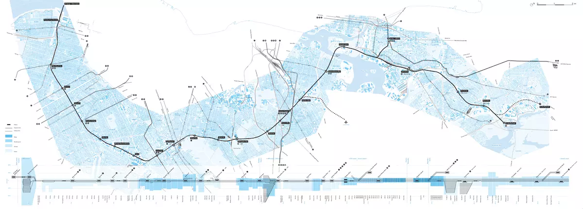 Paraqitje të reja të korridorit të propozuar Triboro, hekurudhës së jashtme të bashkisë me 17 ndalesa dhe parkut linear 17054_4