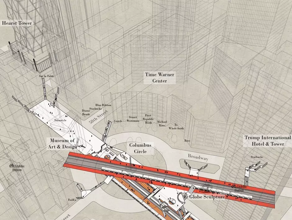 'X-ray' မြေအောက်ရထားဘူတာရုံမြေပုံများသည် NYC ၏ရှုပ်ထွေးသောမြေအောက်လမ်းများကို လမ်းညွှန်ရာတွင် ကူညီပေးပါသည်။ 17062_1