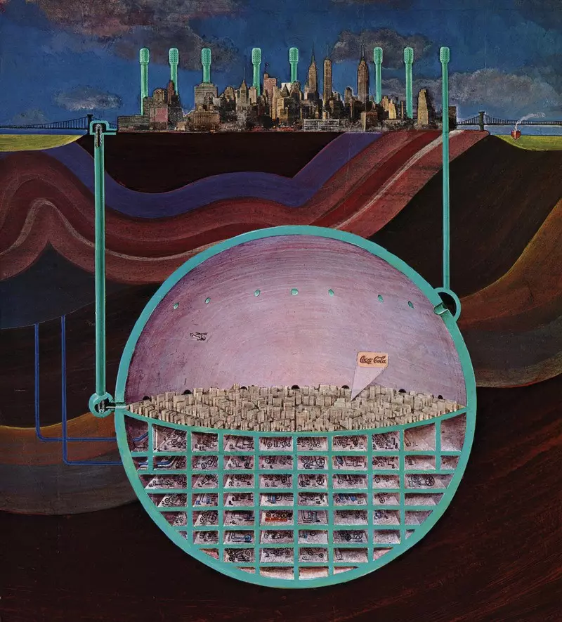 План ядзернага сховішча архітэктара 1969 года паказвае міні-Манхэтэн, пабудаваны ў тысячах футаў пад зямлёй 17429_2