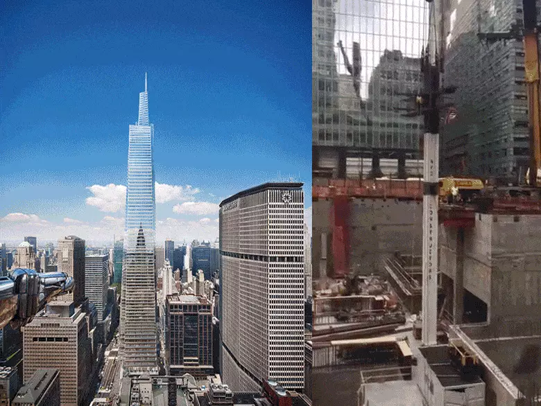 写真：ニューヨークで2番目に高い超高層ビルである1401フィートのOneVanderbiltに設置された最初の鉄骨柱 17590_1
