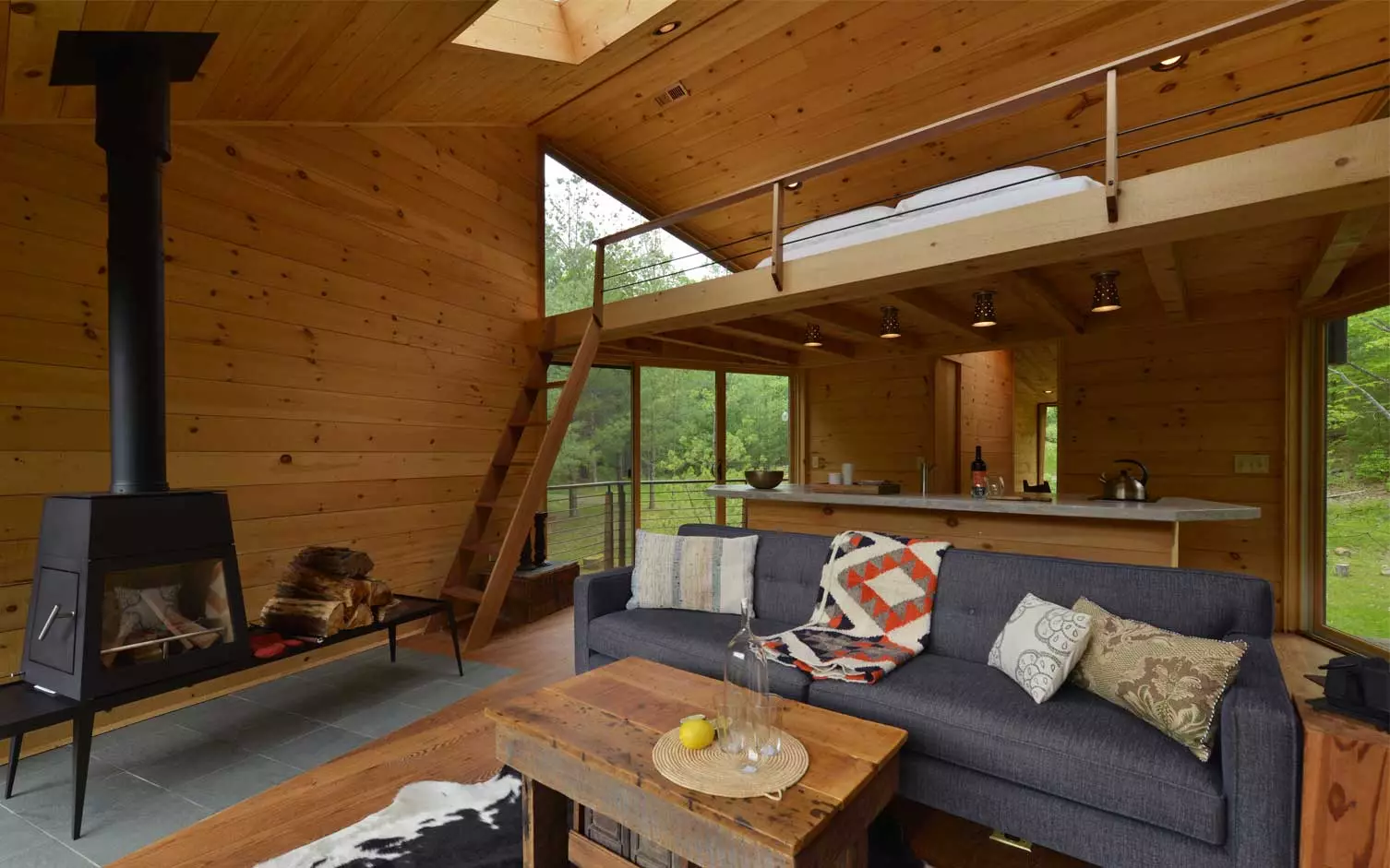 Woodstock treehouse, Antony Gibbons, treehouse modern, arsitéktur Catskills