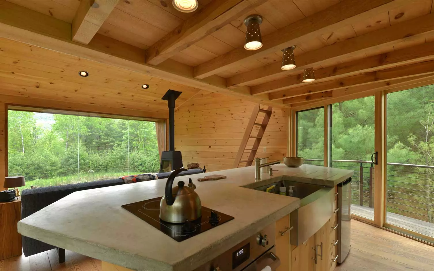 Casa sull'albero di Woodstock, Antony Gibbons, casa sull'albero moderna, architettura di Catskills