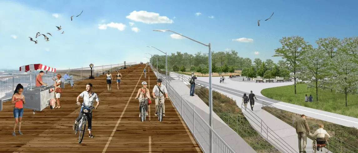 Cuomo anunță o promenadă înălțată în valoare de 151 de milioane de dolari pentru a îmbunătăți rezistența de coastă a Staten Island 17907_1