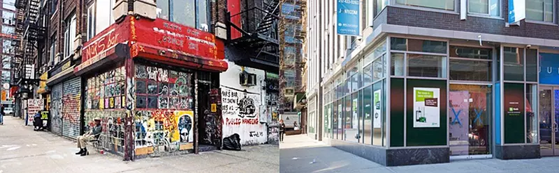 New York City gentrification, NYC gentrification, NYC Storefronts, James da Karla Murray, Karla Murray, James Murray, Store Front: Fuskar da ke bacewa na New York