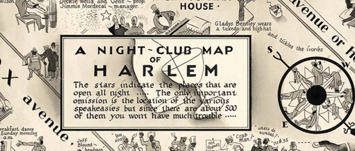 Harlem Renaissance, Map of Harlem 1932, night life harlem