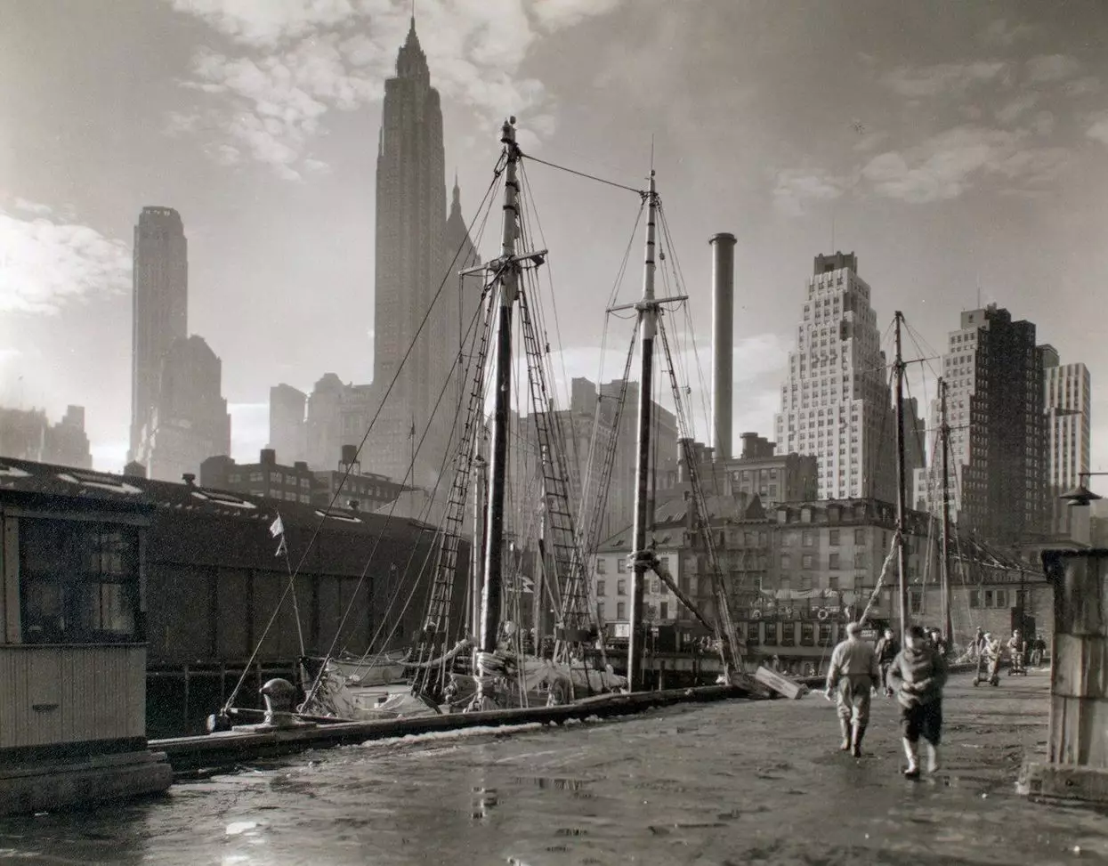 Fulton Street Dock, Nyu-York jamoat kutubxonasi, 1935 NYC
