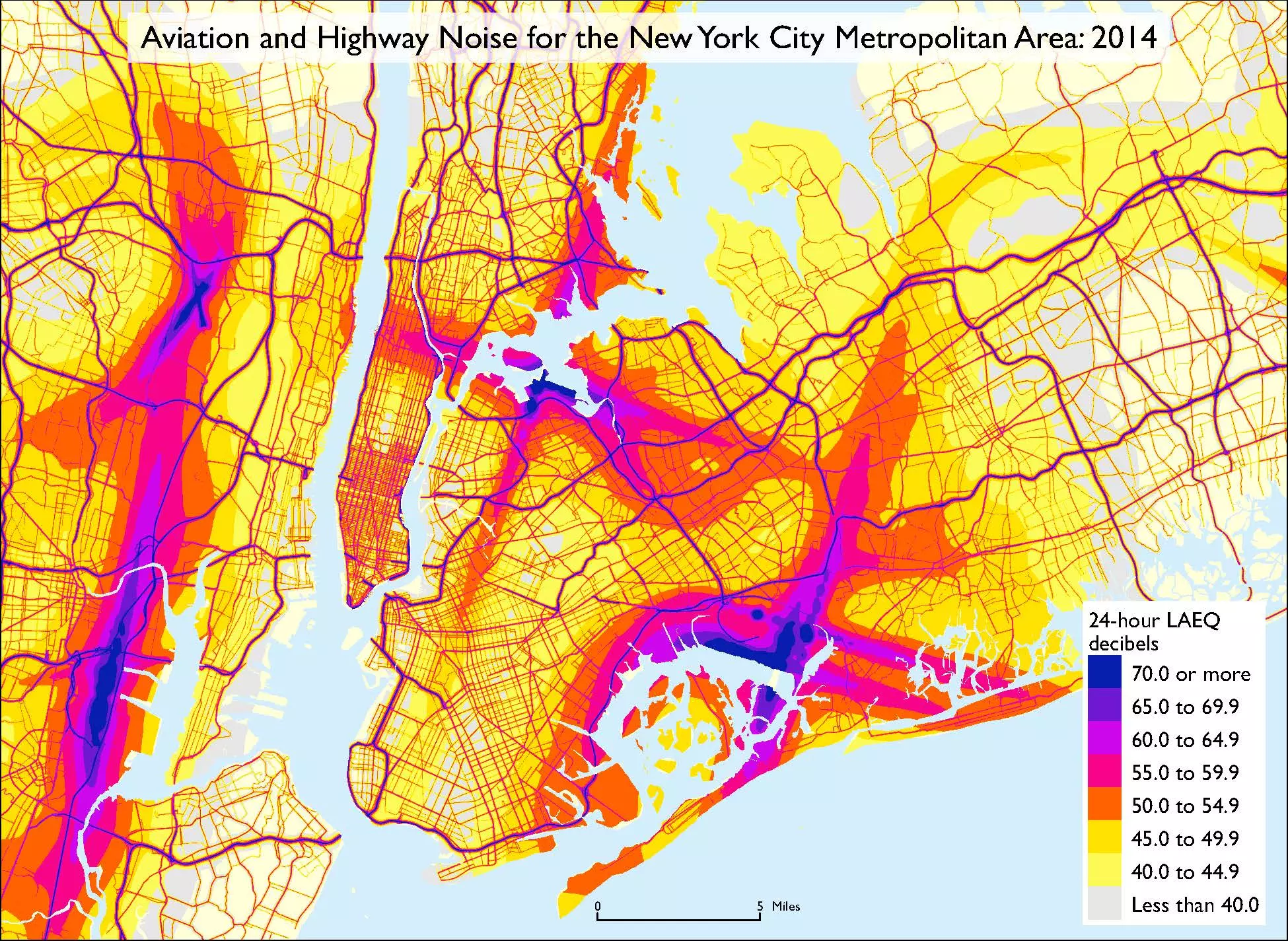 Ang polusyon sa kasaba mas grabe sa Jersey kaysa NYC sumala sa bag-ong DOT nga mapa 18819_1
