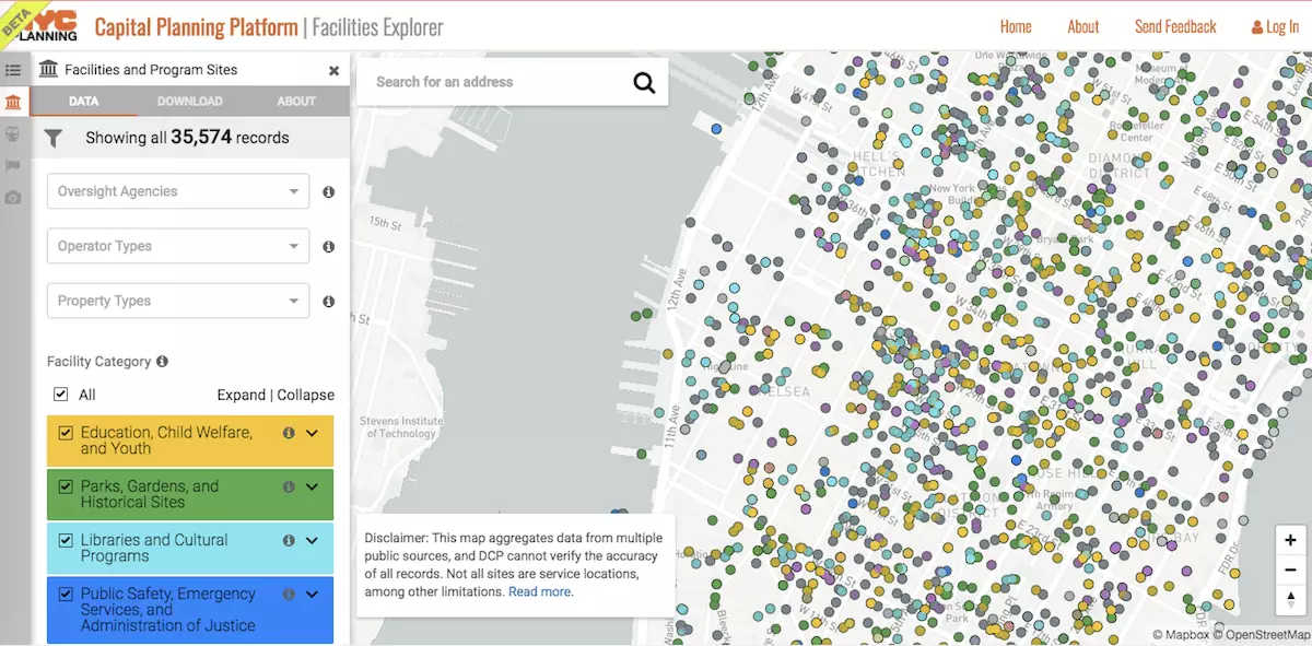 Naujasis miesto interaktyvus įrenginių tyrinėtojas žemėlapis rodo, kurie viešieji ištekliai yra jūsų kaimynystėje 19132_1